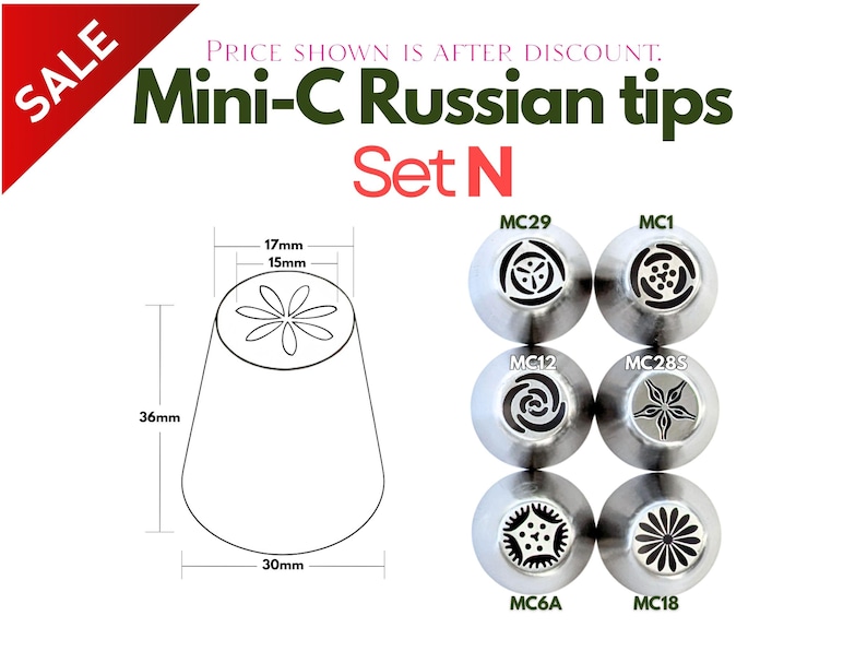 Mini Russian Piping Tips Mini-c Russian Tip Buttercream Flowers Cake ...