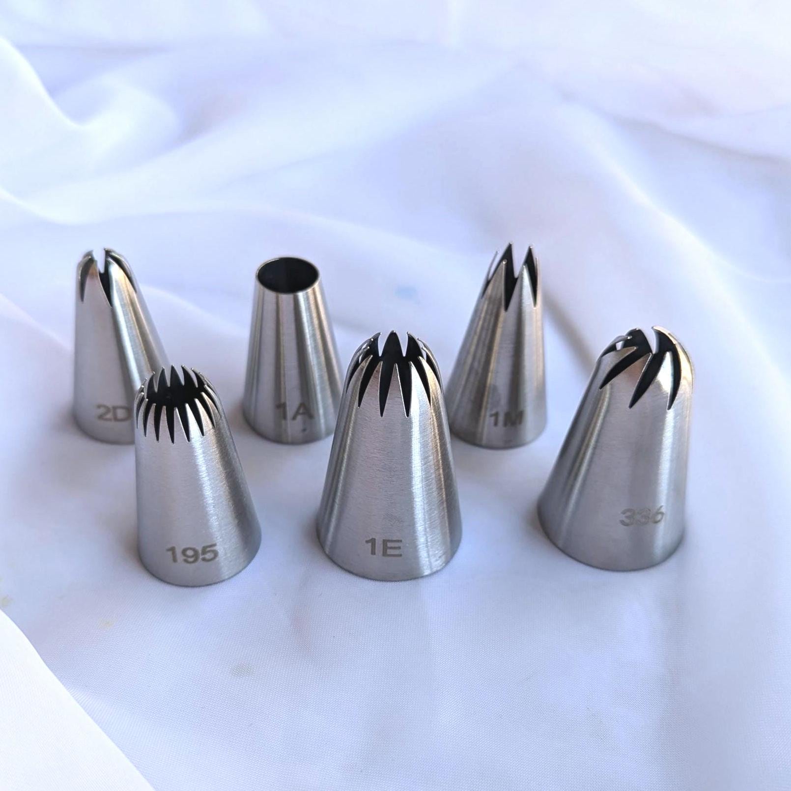 Set of 6 Large Piping Tips Border Vintage Cake Cupcake Swirls Lambeth ...