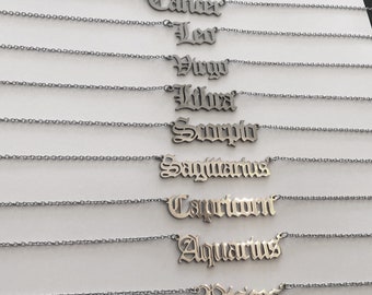 Silver Star Sign Necklace - Etsy