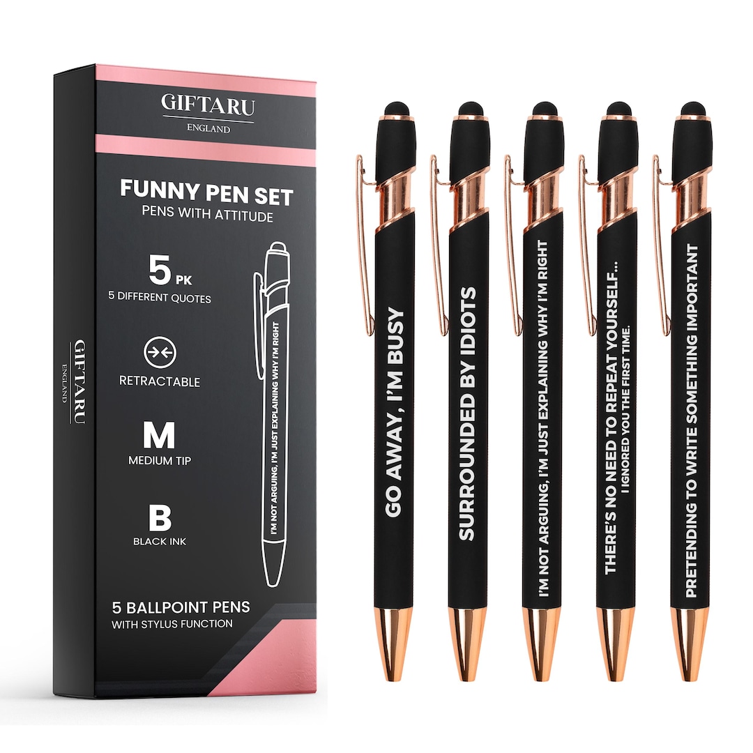 Funny Pen Set: Rude Ballpoint Pens, Office Desk Gift - Etsy UK