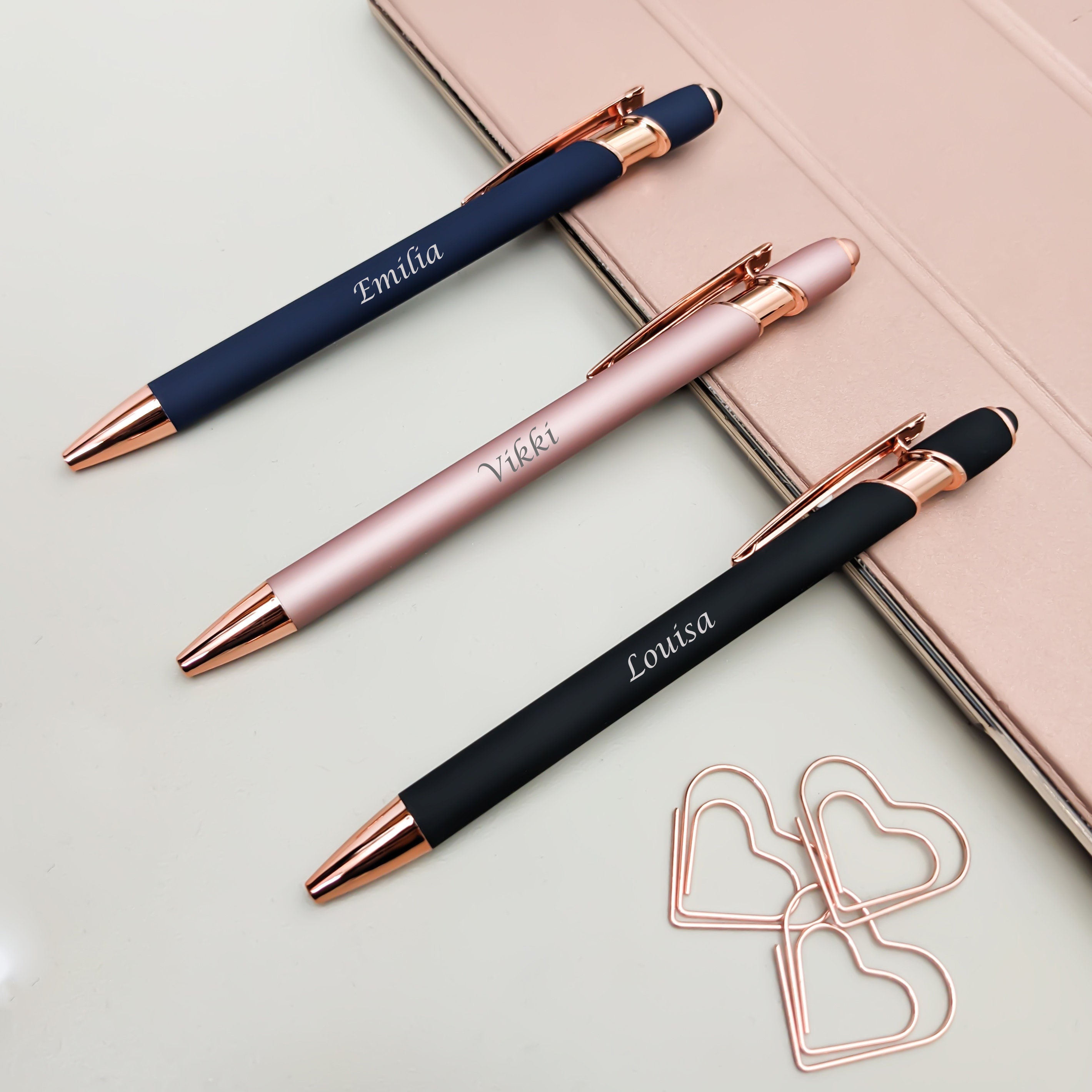 Personalised Luxurious Soft Touch Rose Gold Pen Gift Pens for - Etsy