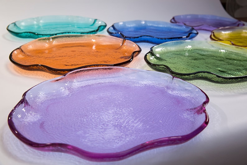 Fire & Light Glass Water Lily Platter - Etsy
