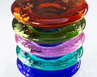 Fire and Light Recycled Glass Lavender Wine Glass Goblet Signed Set of ...