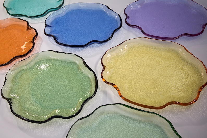 Fire & Light Glass Water Lily Platter - Etsy