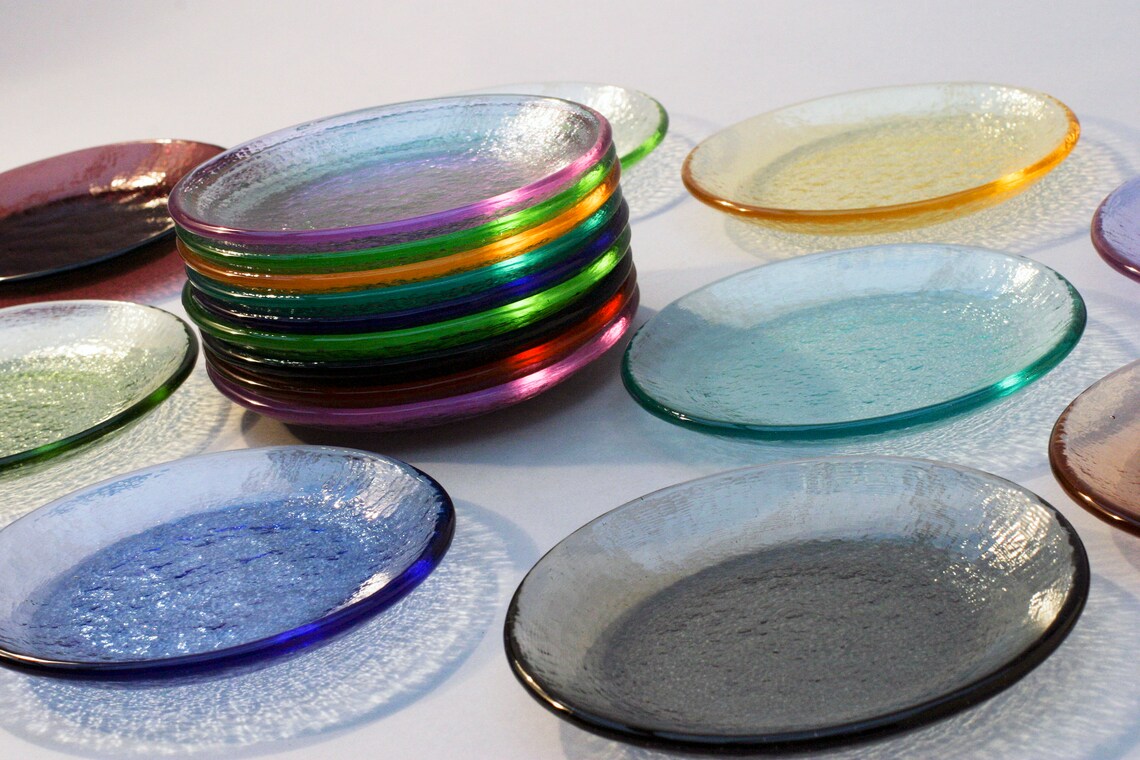 Fire & Light Glass Appetizer Plate - Etsy