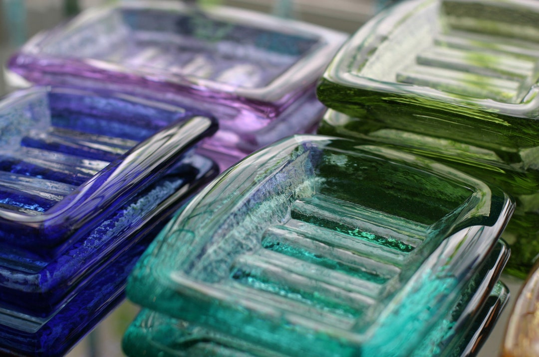 Fire and Light Glass Small Soap Dish - Etsy