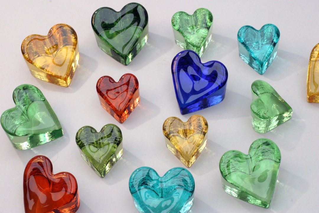 Fire & Light Glass Large Heart - Etsy