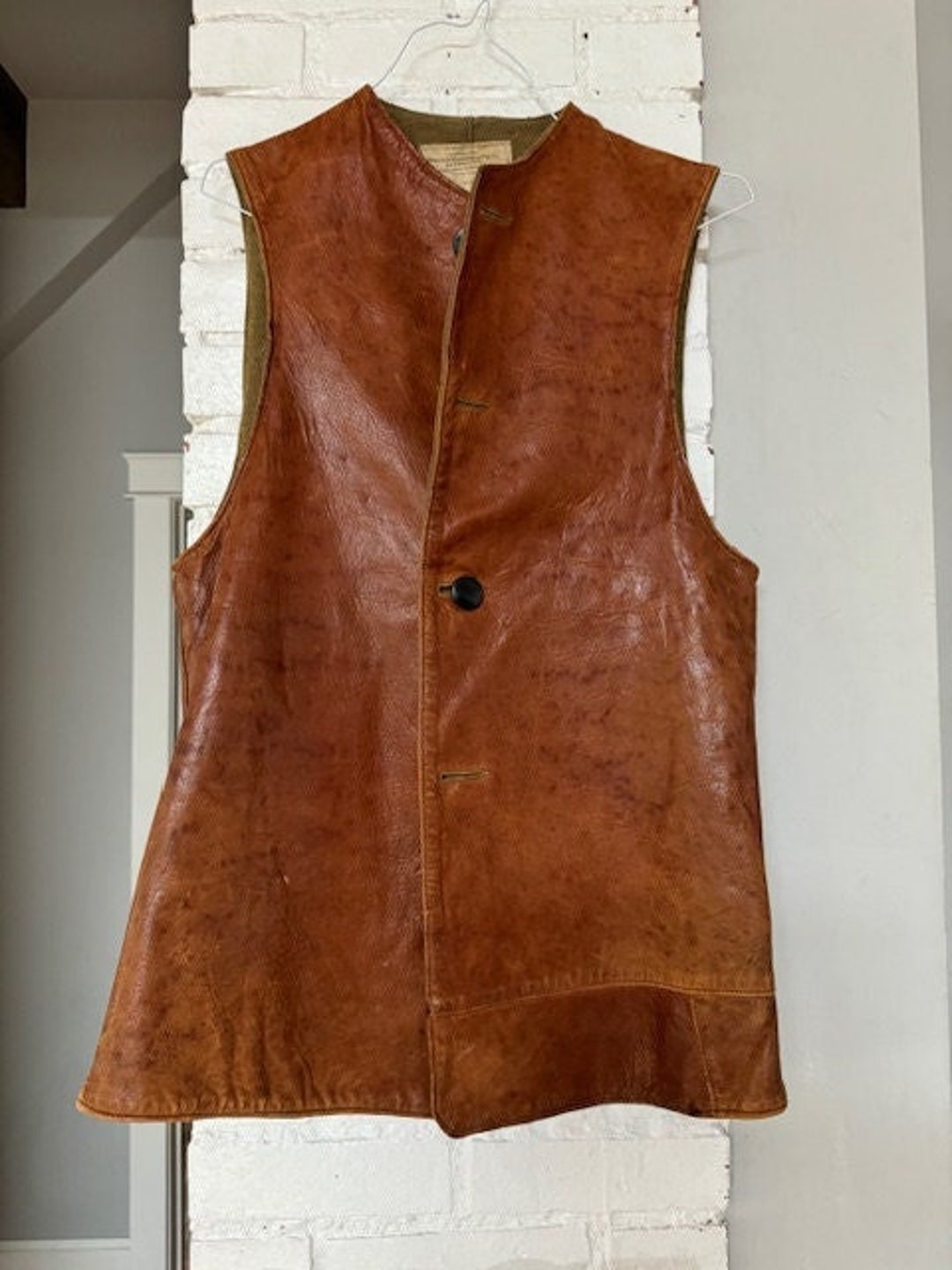 WW1 Military Leather and Wool Vest - Etsy