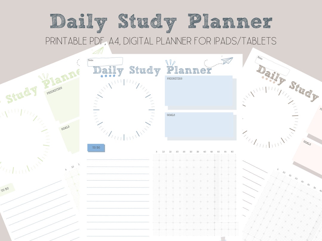 Study Plan Printable, Study Guide, Daily Study Planner Template ...