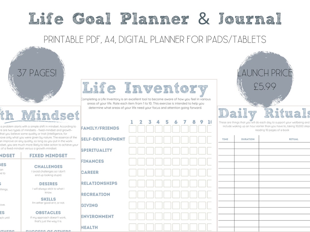 New Year Goal Planner, Printable Planner, Resolutions, Manifestation ...
