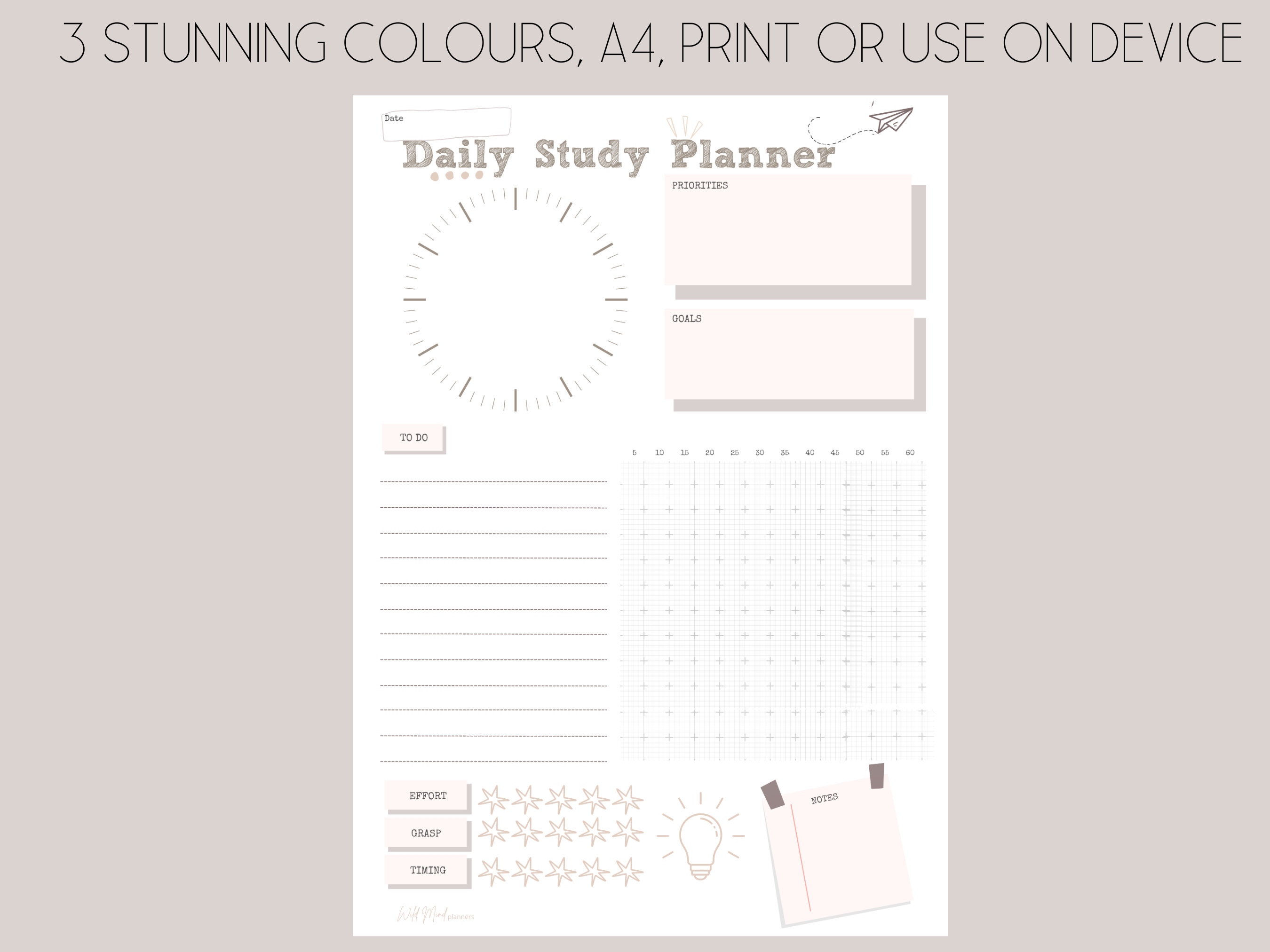 Study Plan Printable, Study Guide, Daily Study Planner Template ...