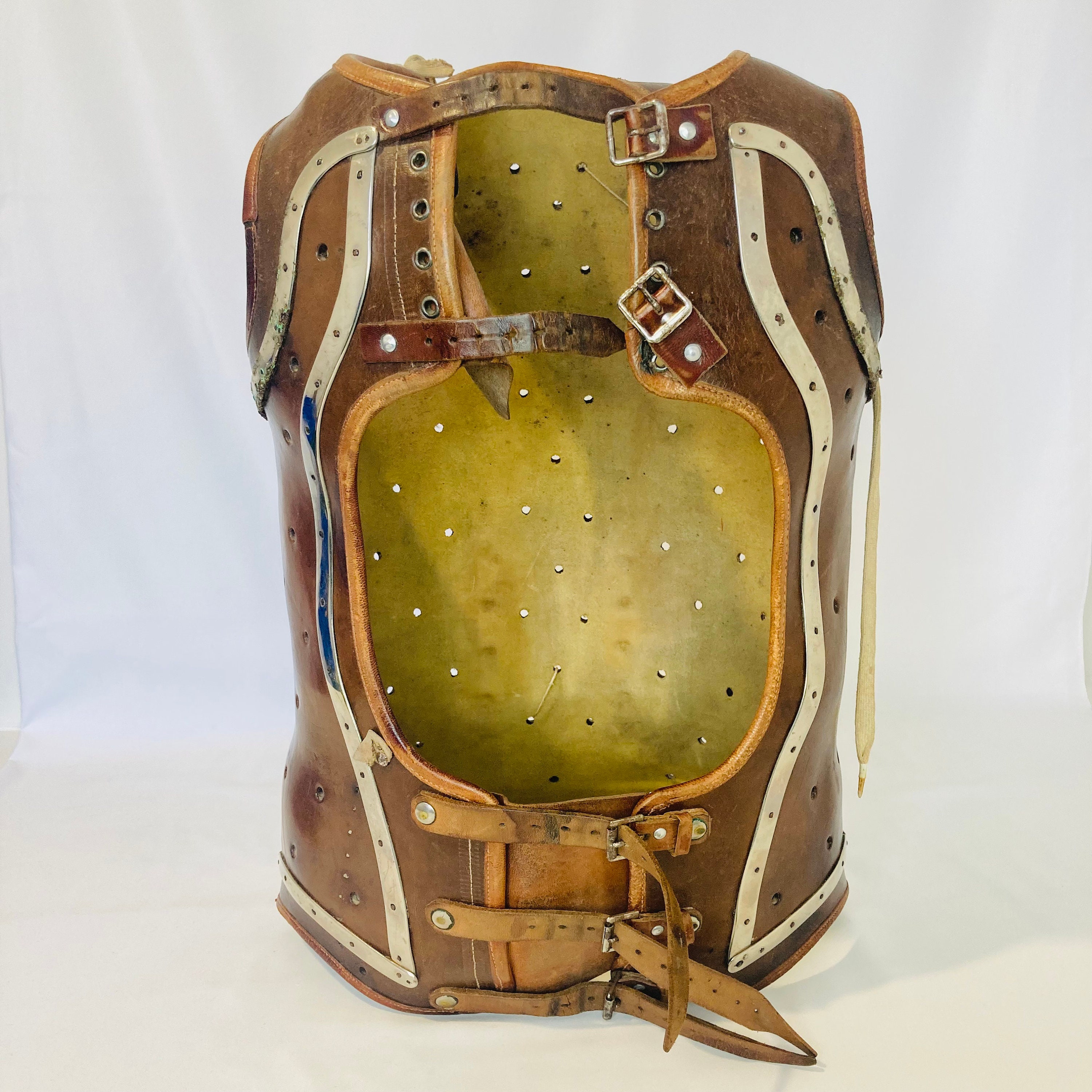 1800s Antique Leather Back Brace Scolioses Corset Polio Brace Medical ...