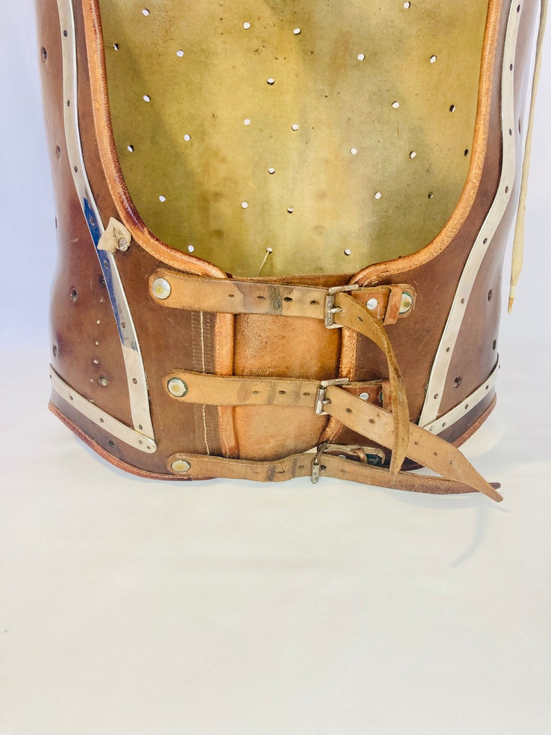 1800s Antique Leather Back Brace Scolioses Corset Polio Brace Medical ...