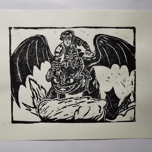Dragon Lino Print - Etsy Ireland