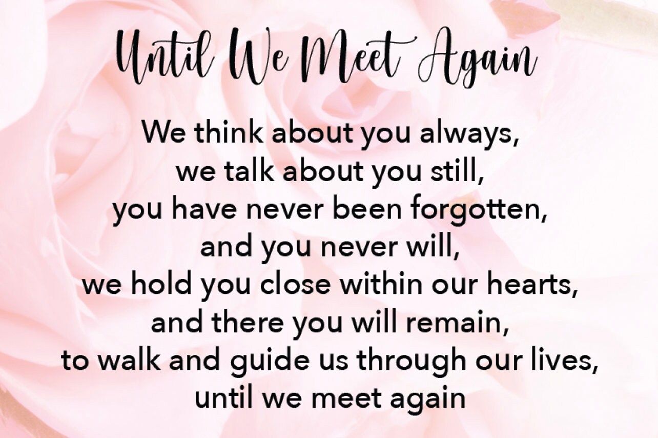 Rose Themed in Loving Memory Prayer Card - Etsy UK