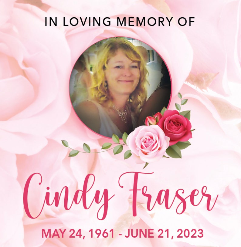 Rose Themed in Loving Memory Prayer Card - Etsy UK