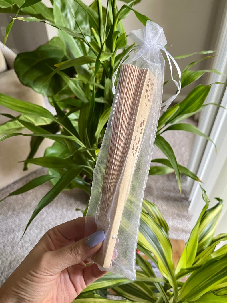 Patterned Wooden Folding Hand Fan - Etsy