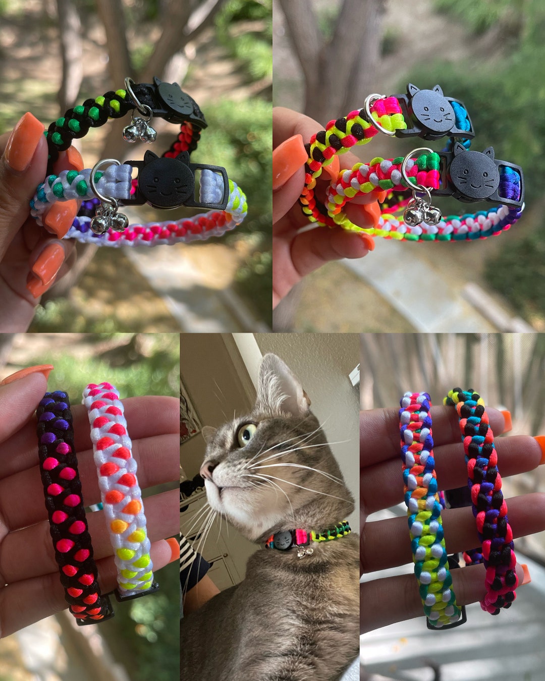 Rainbow Braid Collar for Cats & Dogs handmade - Etsy
