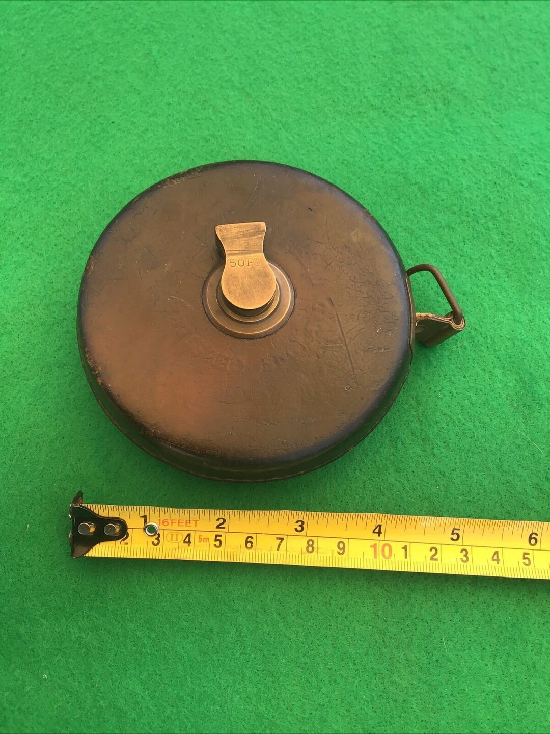 Vintage Ww2 1940 Dated Chesterman Leather Bound 50ft Tape Measure ...