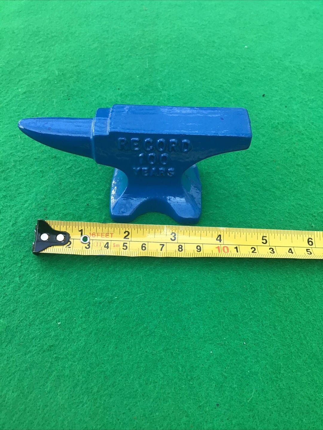 Vintage Record Tools 100 Years Celebration Cast Iron Anvil Paperweight ...