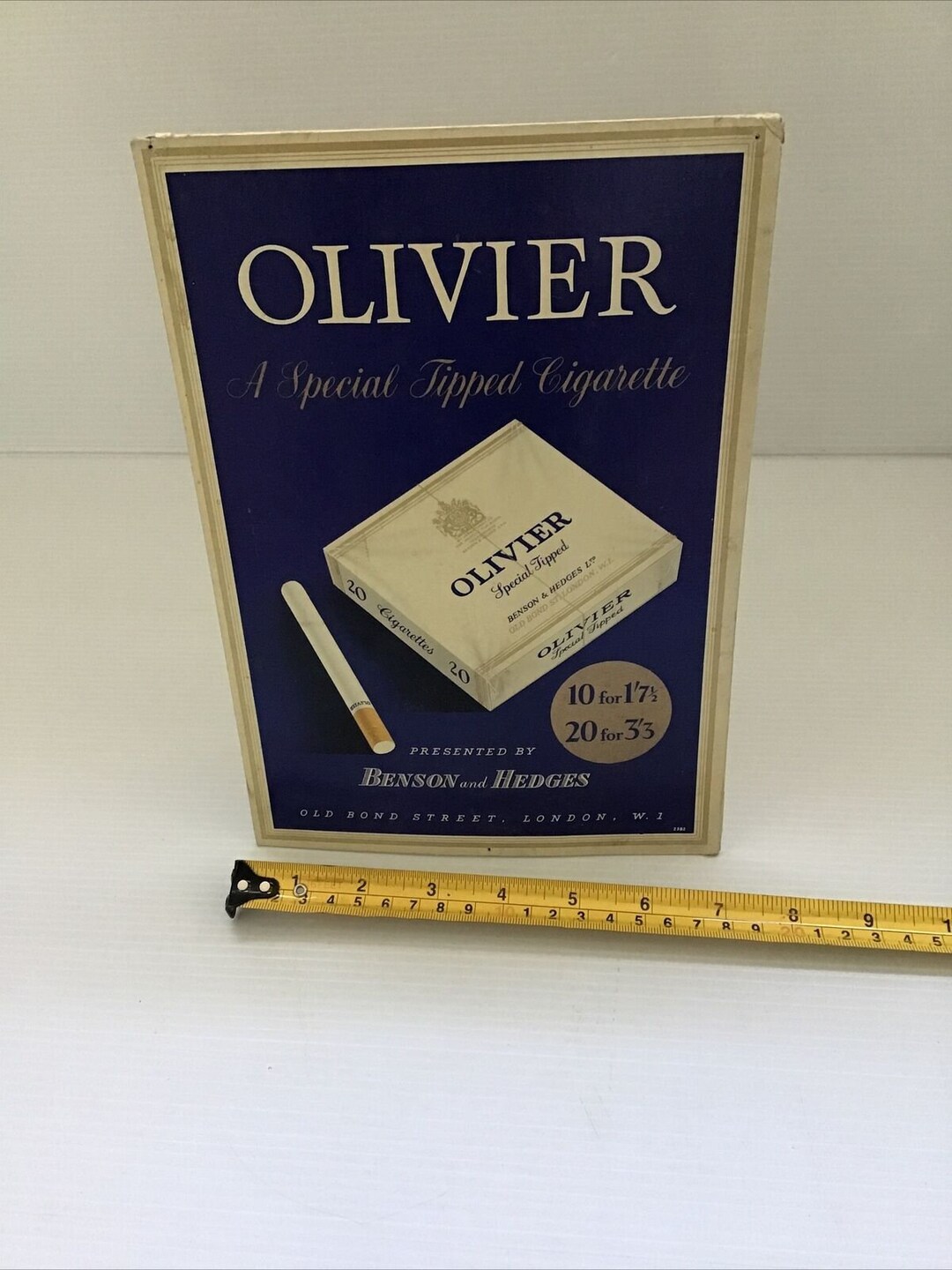Vintage Rare 1950’s Shop Display Sign for Benson & Hedges Olivier ...