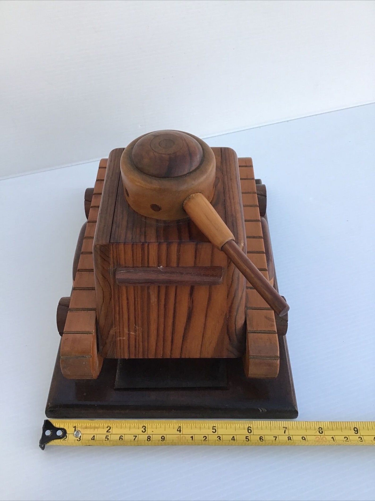 Preloved WW1 Trench Art Wooden Model of Tank Cigarette Dispenser ...