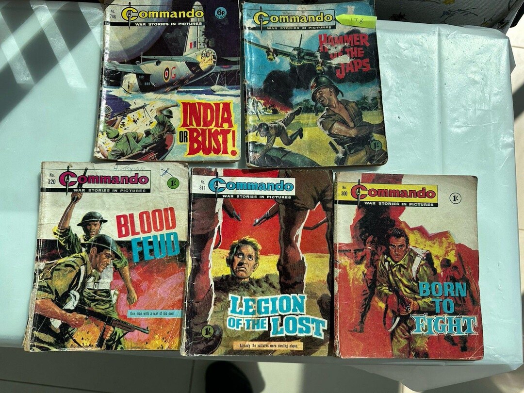 5 off Early Commando Books - Etsy