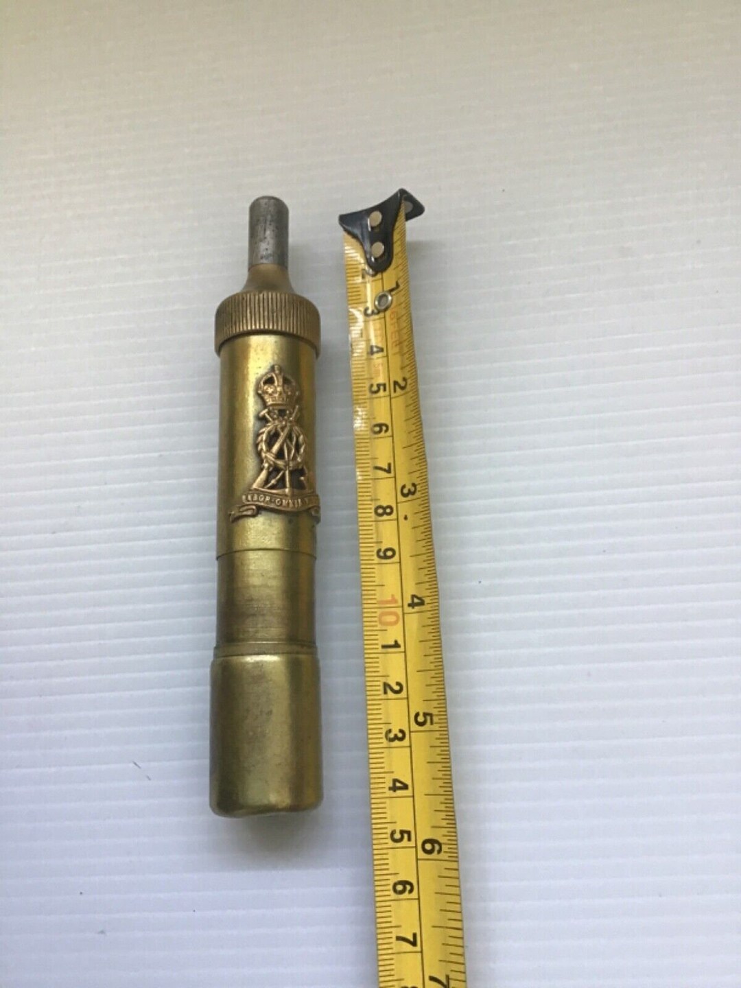 Vintage Brass Military Grease Gun With Royal Engineers Badge. No ...