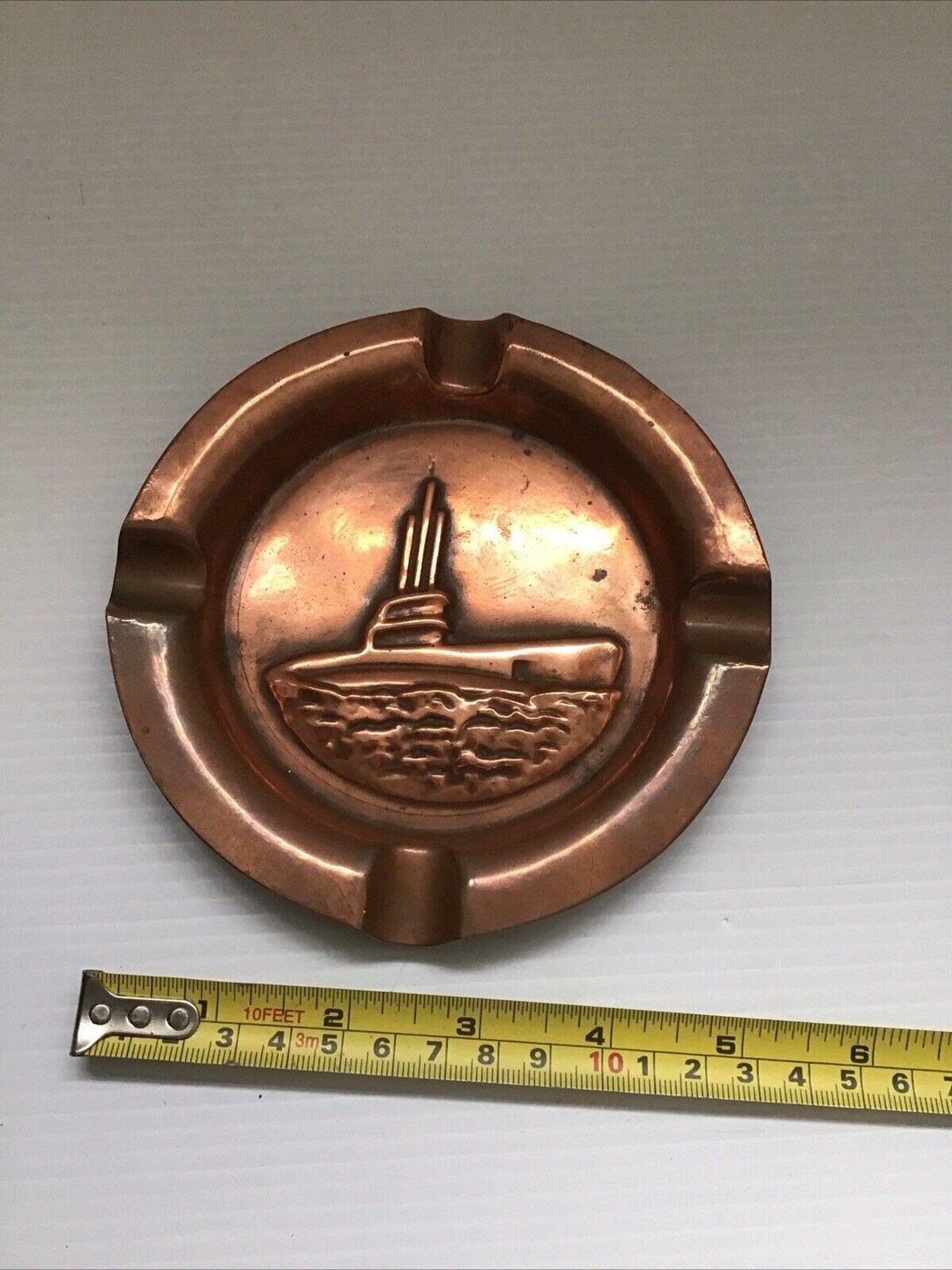 WW1 Copper Submarine Ashtray Commemorating German U-boat U-155 ...