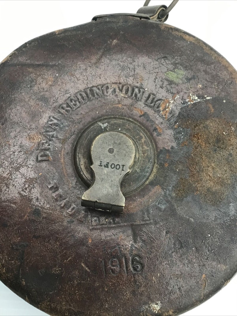 Vintage WW1 Leather Bound 100ft Tape Measure by Dean Beddington, London ...