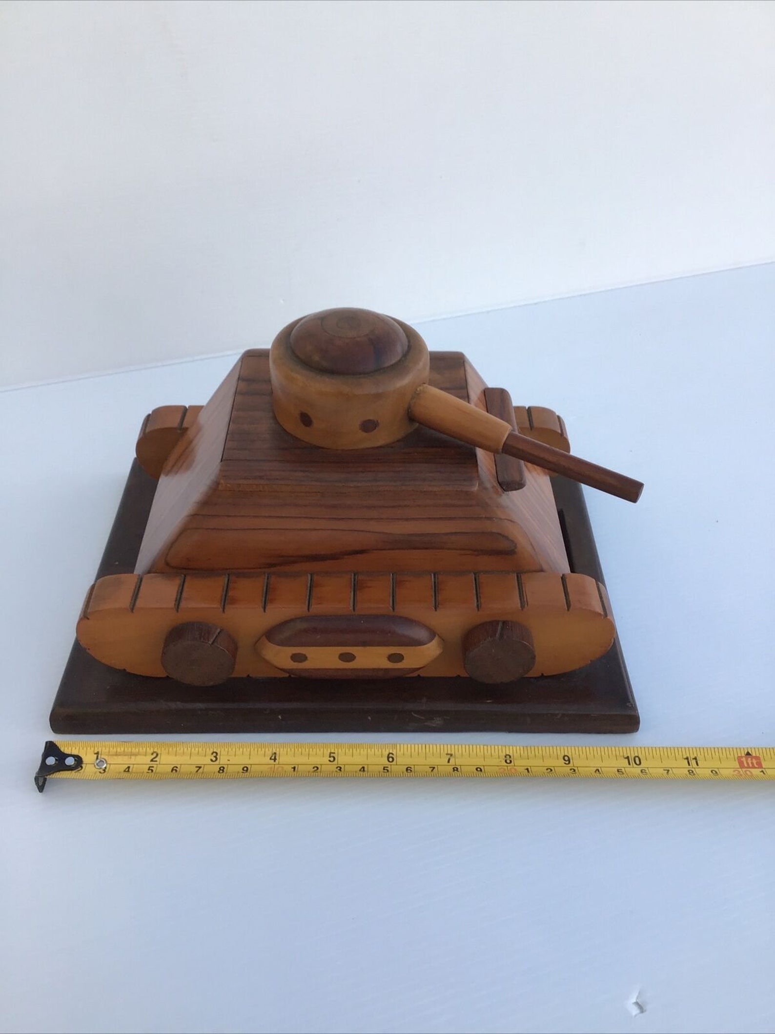 Preloved WW1 Trench Art Wooden Model of Tank Cigarette Dispenser ...