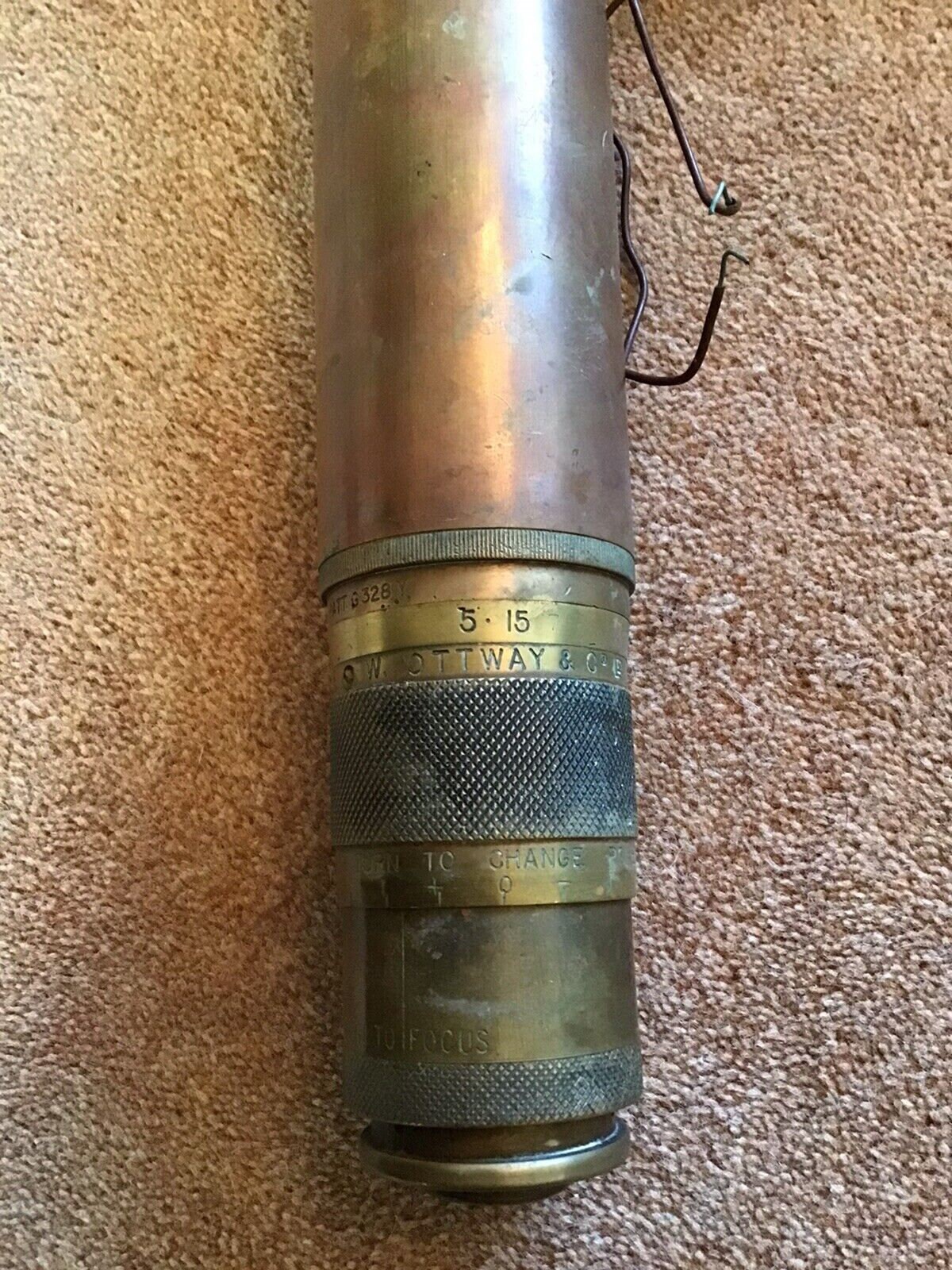 Vintage Ww2 V.P. 5.15 Sighting Telescope by W. Ottway & Co. Ltd. No ...