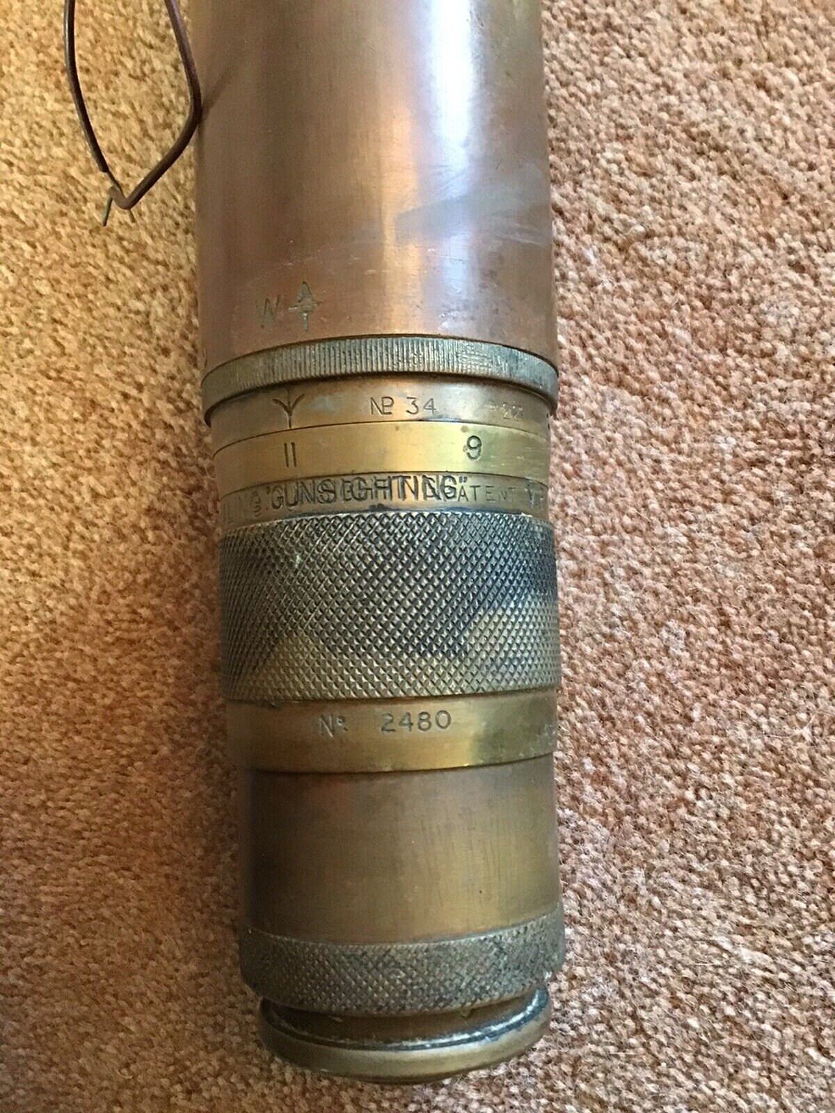 Vintage Ww2 V.P. 5.15 Sighting Telescope by W. Ottway & Co. Ltd. No ...