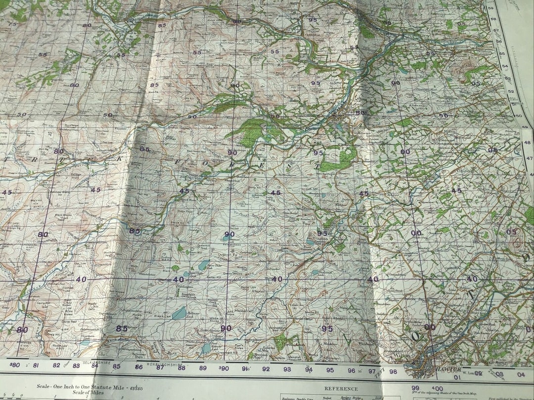 Vintage Ww2 British Map of Scotland Featuring Peebles and - Etsy