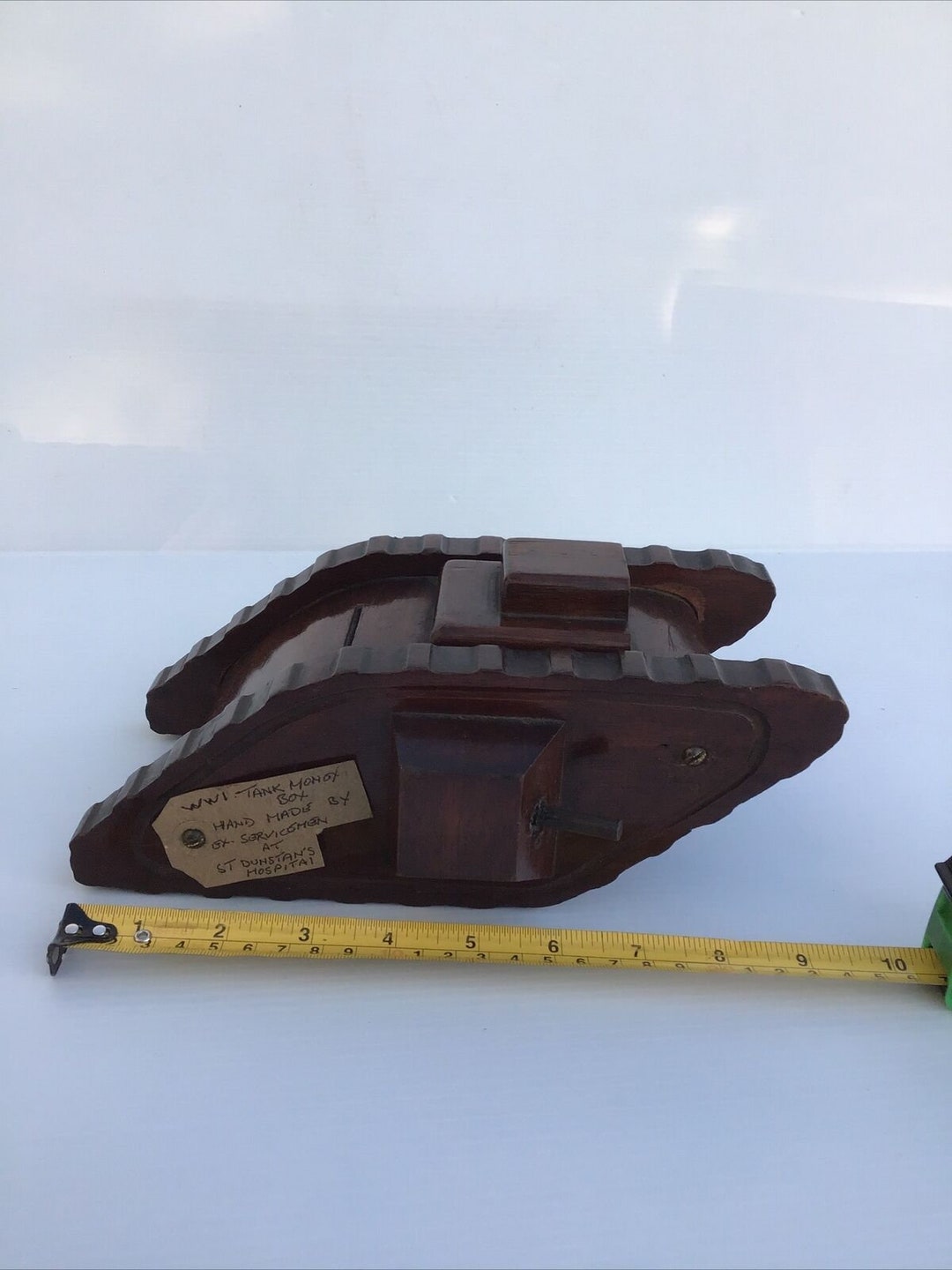 WW1 Trench Art Wooden Hand Made Model of Tank Money Box/display Piece ...