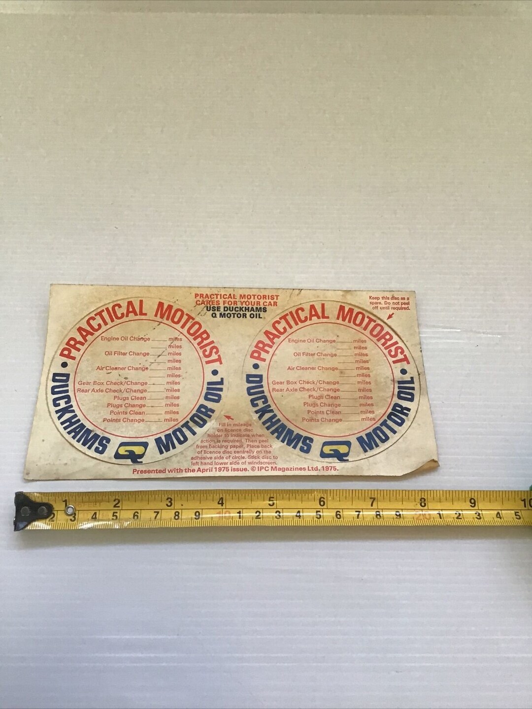 Vintage 1970’s Duckhams Motor Oil Practical Motorist Decals/stickers (a ...