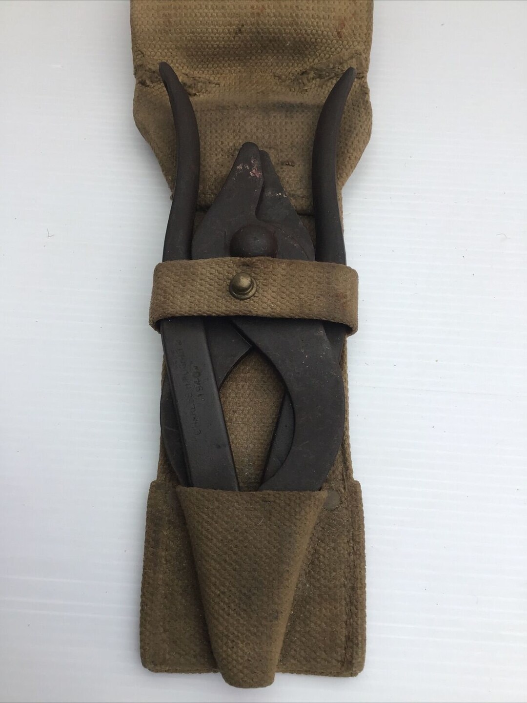 Vintage WW2 Steel Barbed Wire Cutters With Heavy Duty Hessian Pouch ...