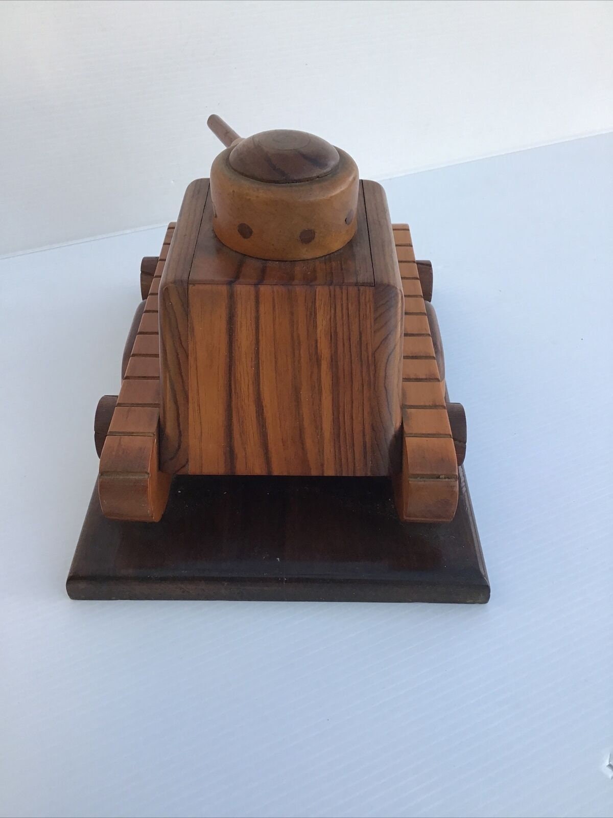 Preloved WW1 Trench Art Wooden Model of Tank Cigarette Dispenser ...