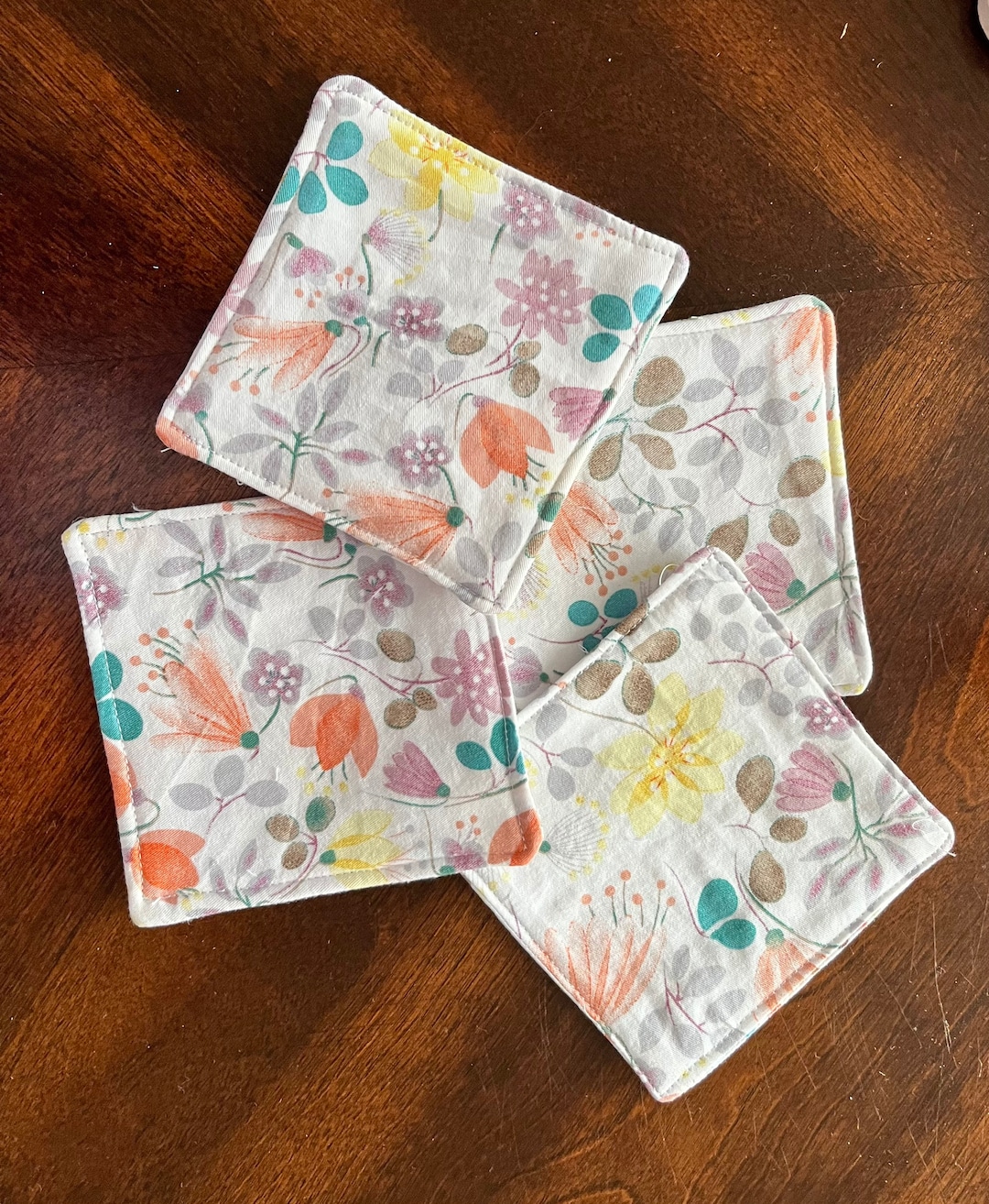 Floral Mug Rugs / Set of Mug Rugs / Fabric Mug Rugs / Fabric - Etsy
