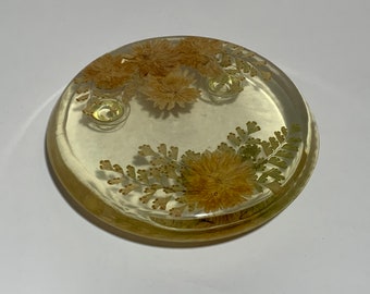 Vintage Lucite Acrylic Pressed Wild Flower Trivet Tray Mid Century ...