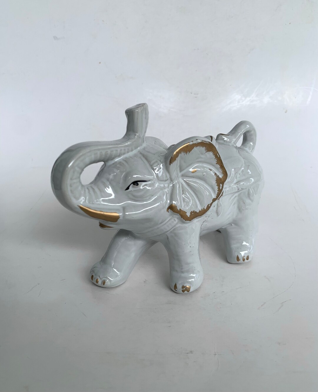 Small White Ceramic Elephant Figurine / Boho Decor - Etsy