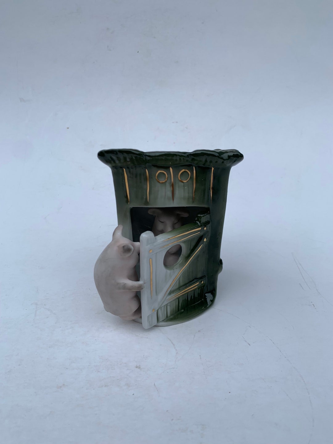 German Fairing Pig in the Outhouse Figurine - Etsy