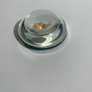 Small Clear Glass Paperweight With Flower Inside - Etsy