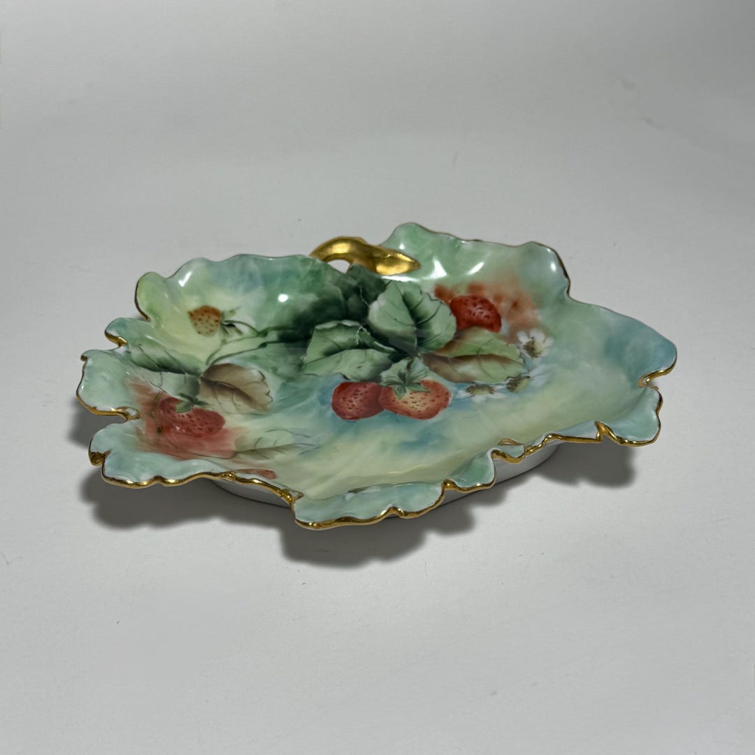 Hand Painted Limoges Strawberry Candy Dish: GOA France Art Nouveau - Etsy