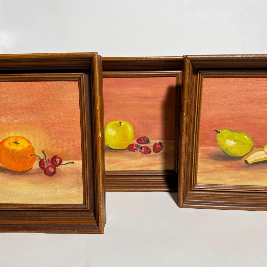 Vintage Still Life Small Art Paintings / Fruit Wall Decor - Etsy