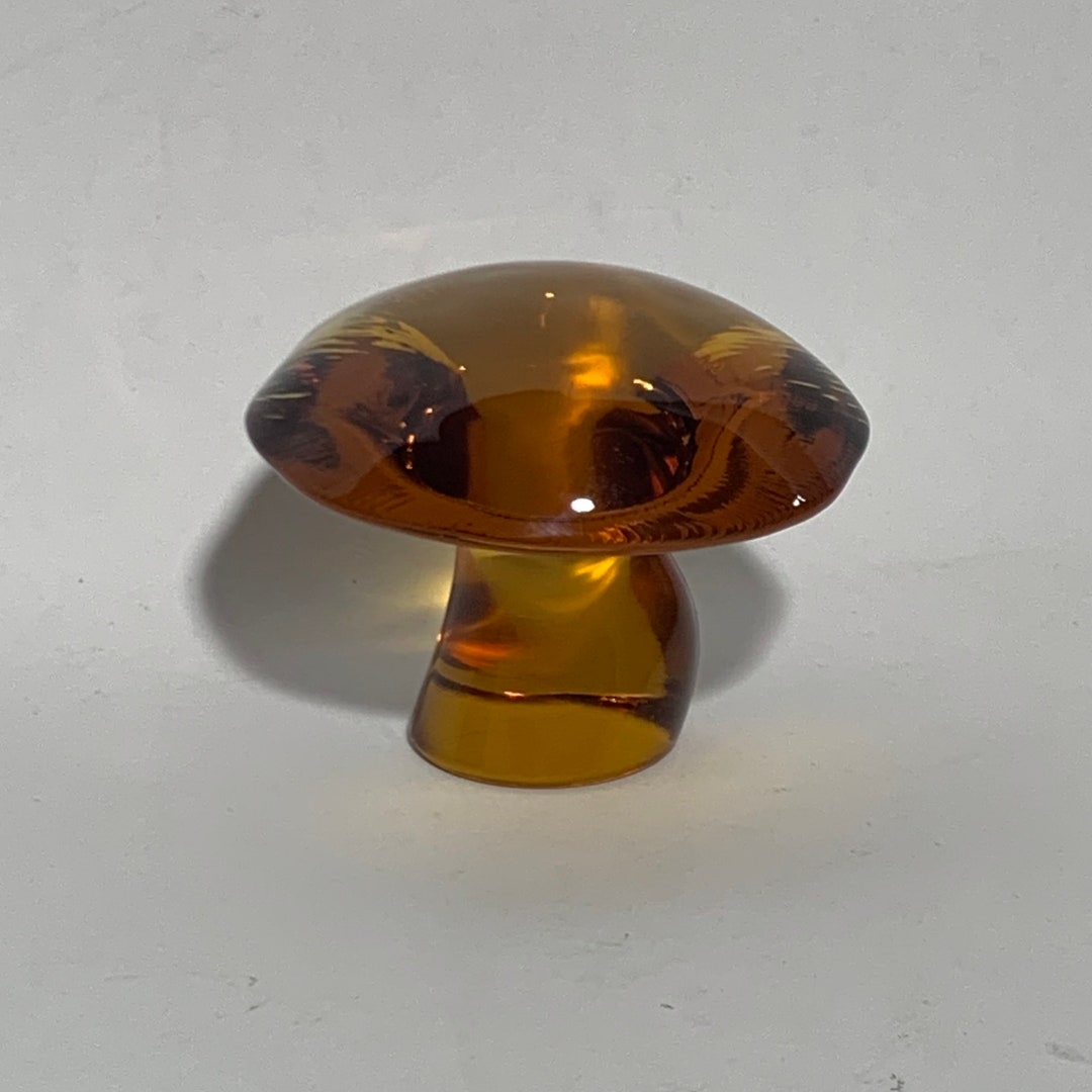 Viking Glass Amber Mushroom Paperweight 2" Tall / Gift for Collector - Etsy