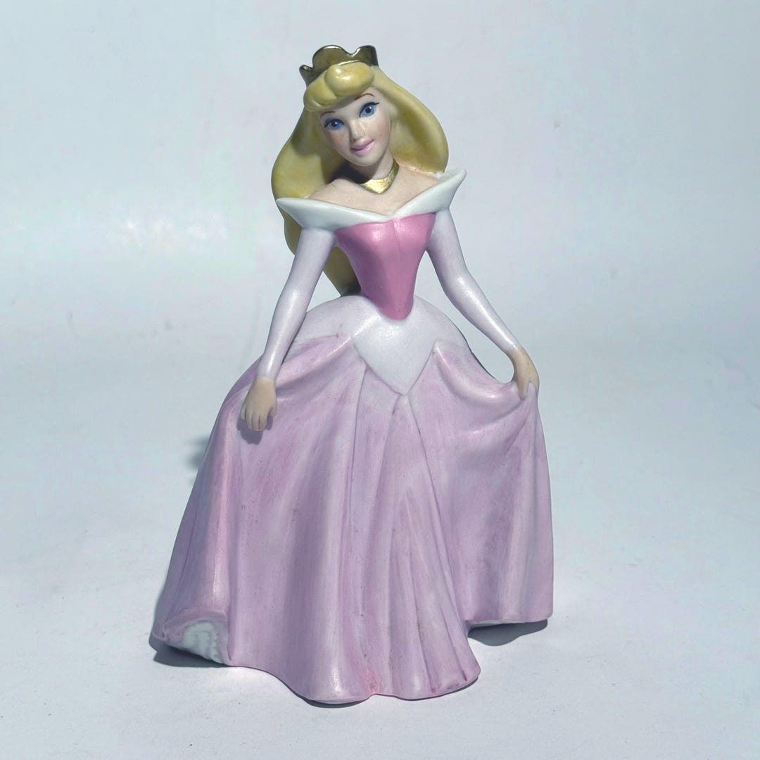 Pink Sleeping Beauty Ceramic Figurine / Disney / Princess Aurora Figure ...