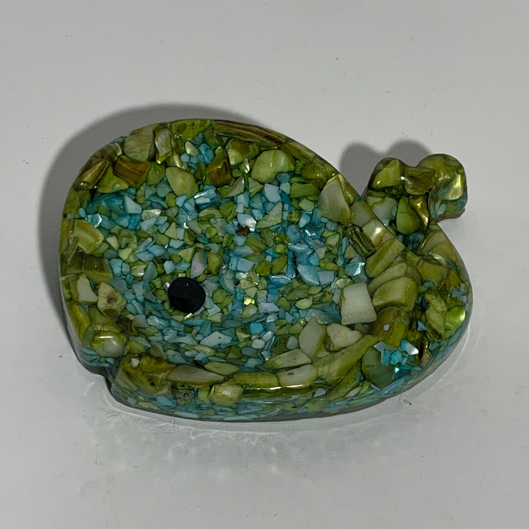 Lucite Mother of Pearl Green & Blue Whale Soap / Trinket Dish / Kids ...