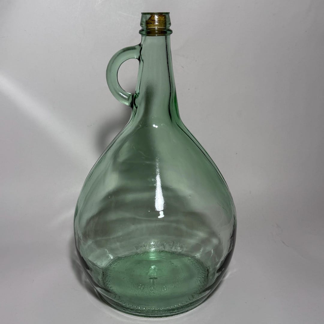 Vintage Pale Green Glass Wine Bottle: Almaden Vineyards Decorative Jug ...