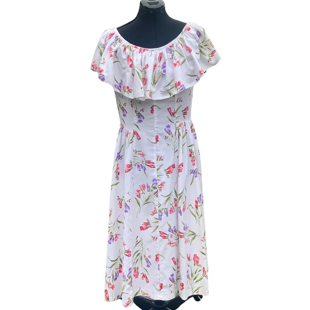 Cottagecore White Ruffle Top Sleeveless Floral Dress / Fairycore / Gift ...